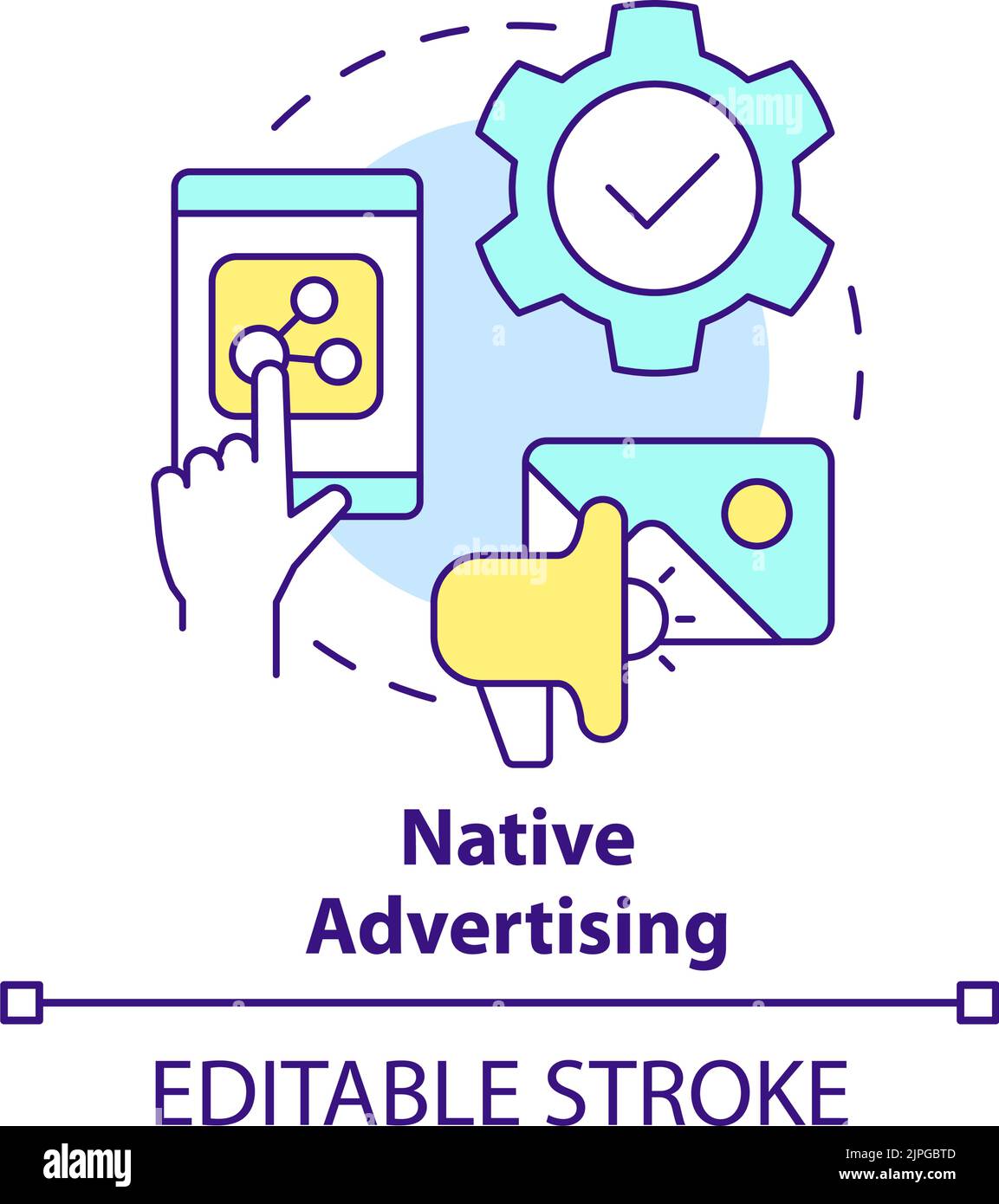 Native advertising concept icon Stock Vector Image & Art - Alamy