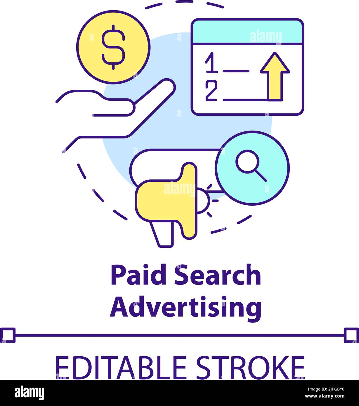 Paid search advertising concept icon Stock Vector Image & Art - Alamy