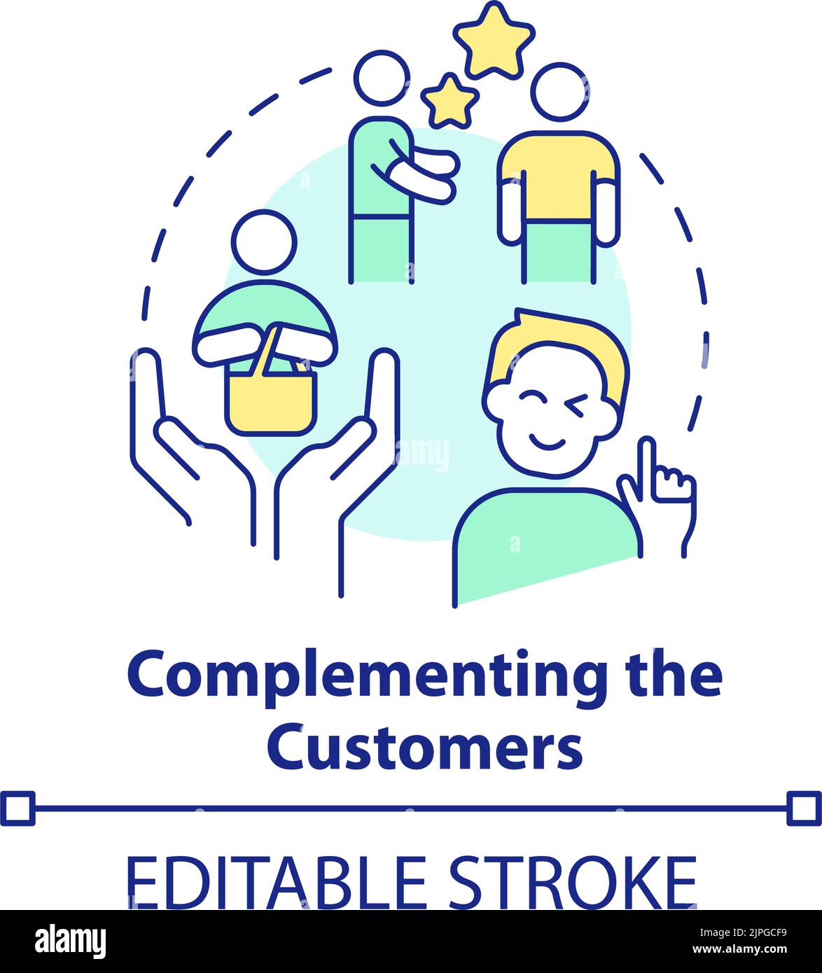 Complementing customers concept icon Stock Vector Image & Art - Alamy