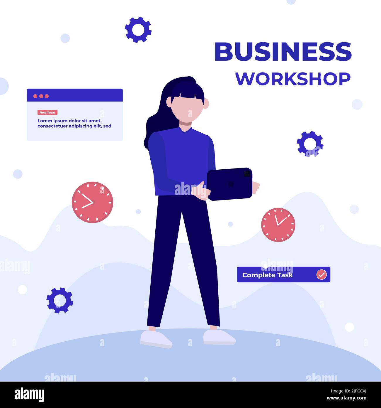Flat design business workshop template design Vector illustration Stock ...