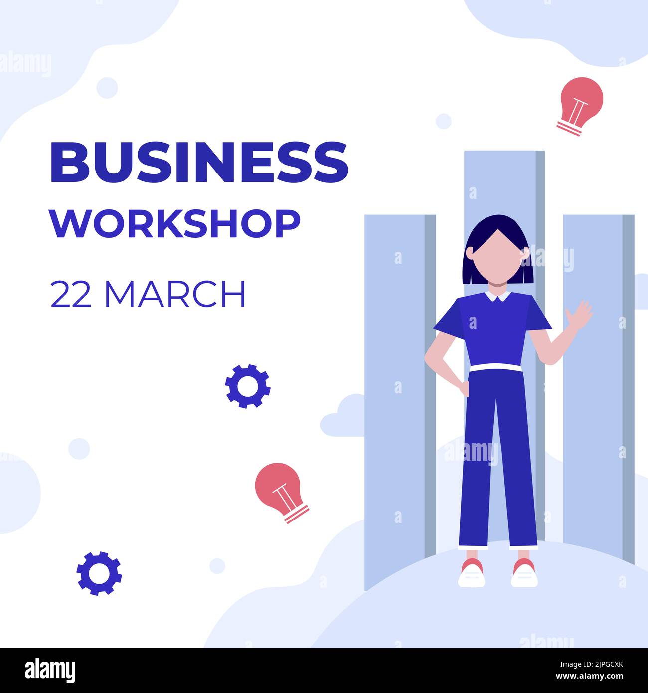 Flat design business workshop template design Vector illustration Stock ...