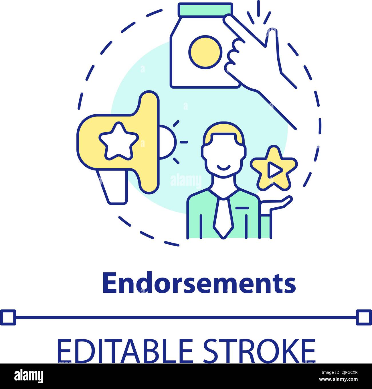 Endorsements concept icon Stock Vector Image & Art - Alamy