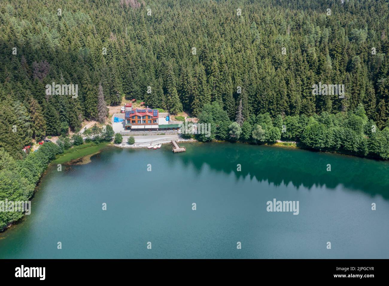 Savsat Karagol lake is a large trout lake in the forest in Artvin Stock ...