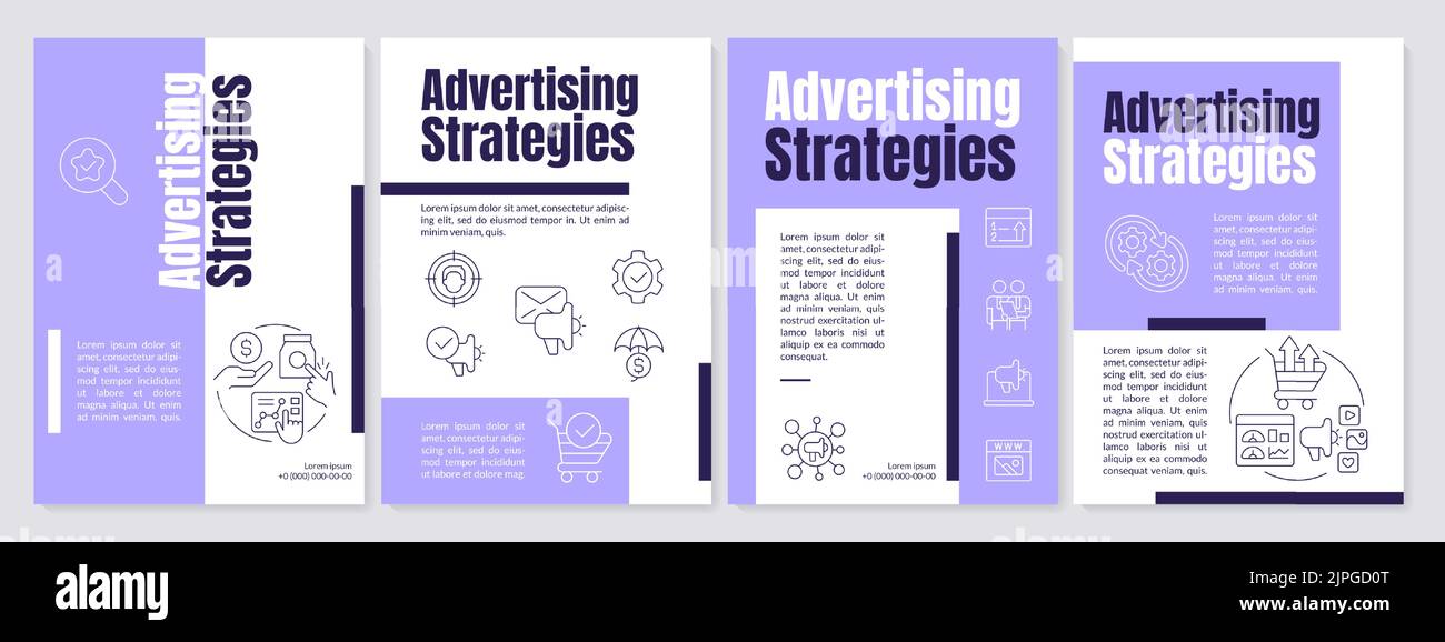 Advertising strategies on social media purple brochure template Stock Vector Image & Art - Alamy