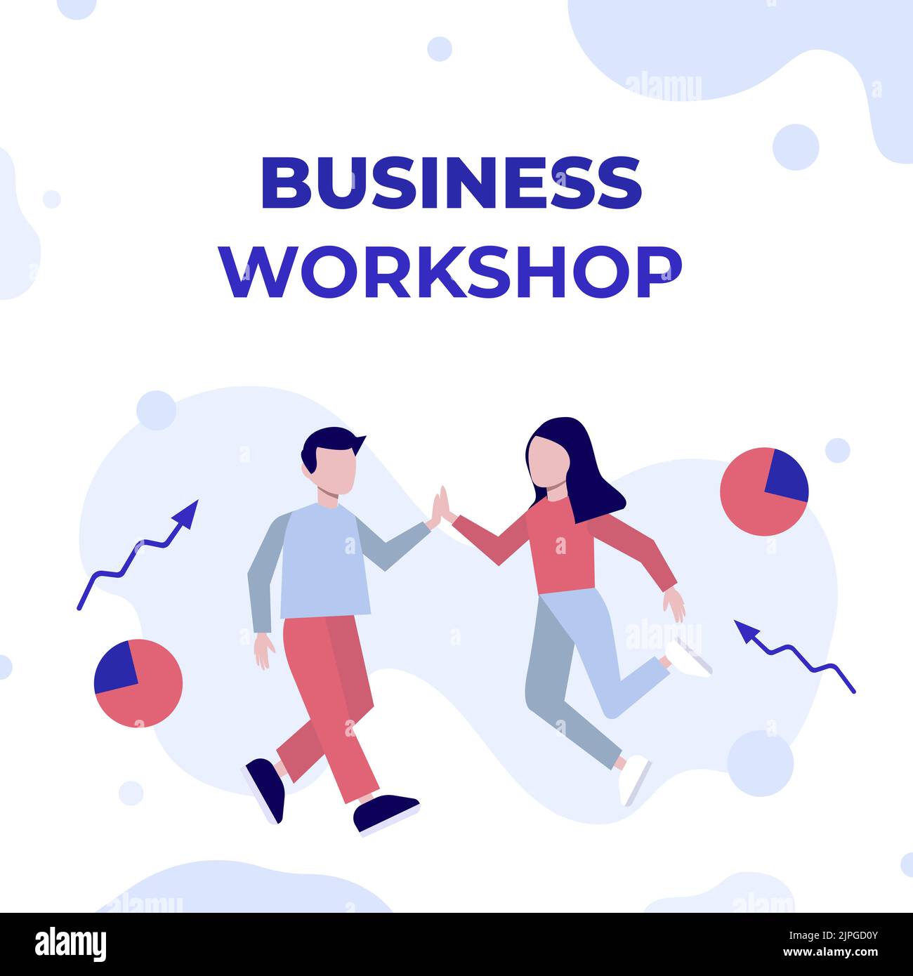 Flat design business workshop template design Vector illustration Stock ...