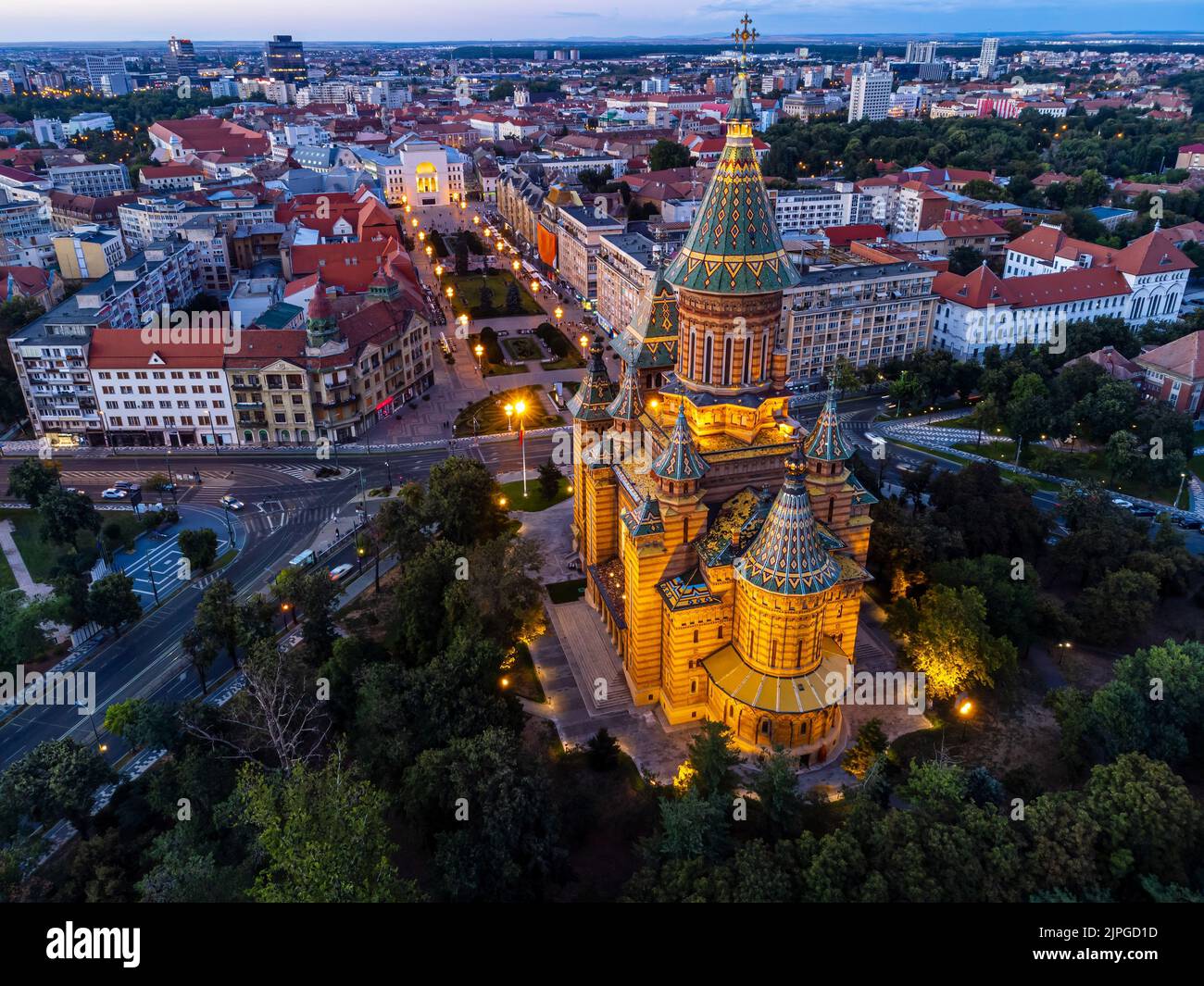 City car aerial hi-res stock photography and images - Alamy