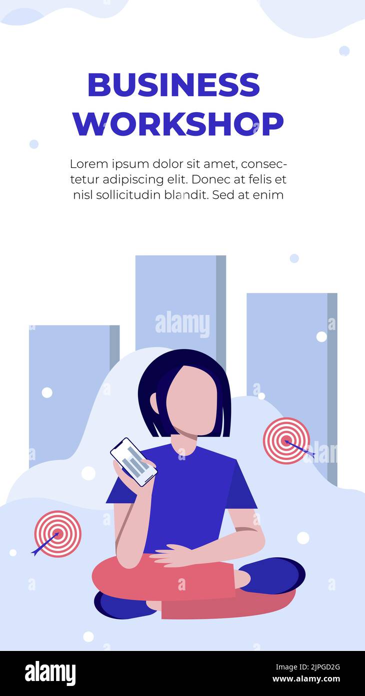 Flat design business workshop template design Vector illustration Stock ...