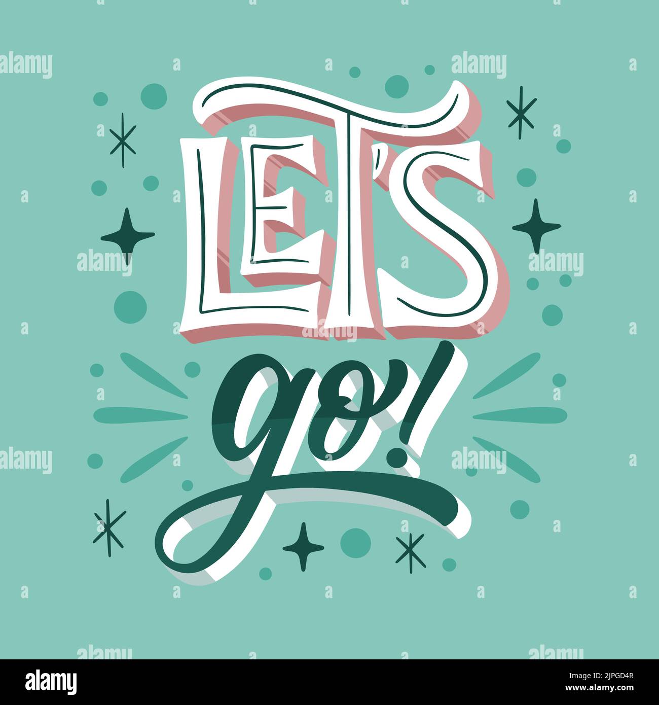 Hand drawn lets go Vector illustration Stock Vector Image & Art - Alamy