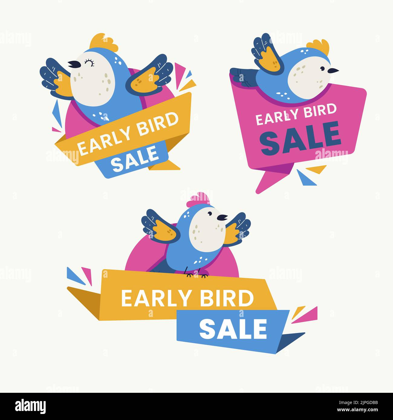 Early bird label design set Vector illustration Stock Vector Image ...