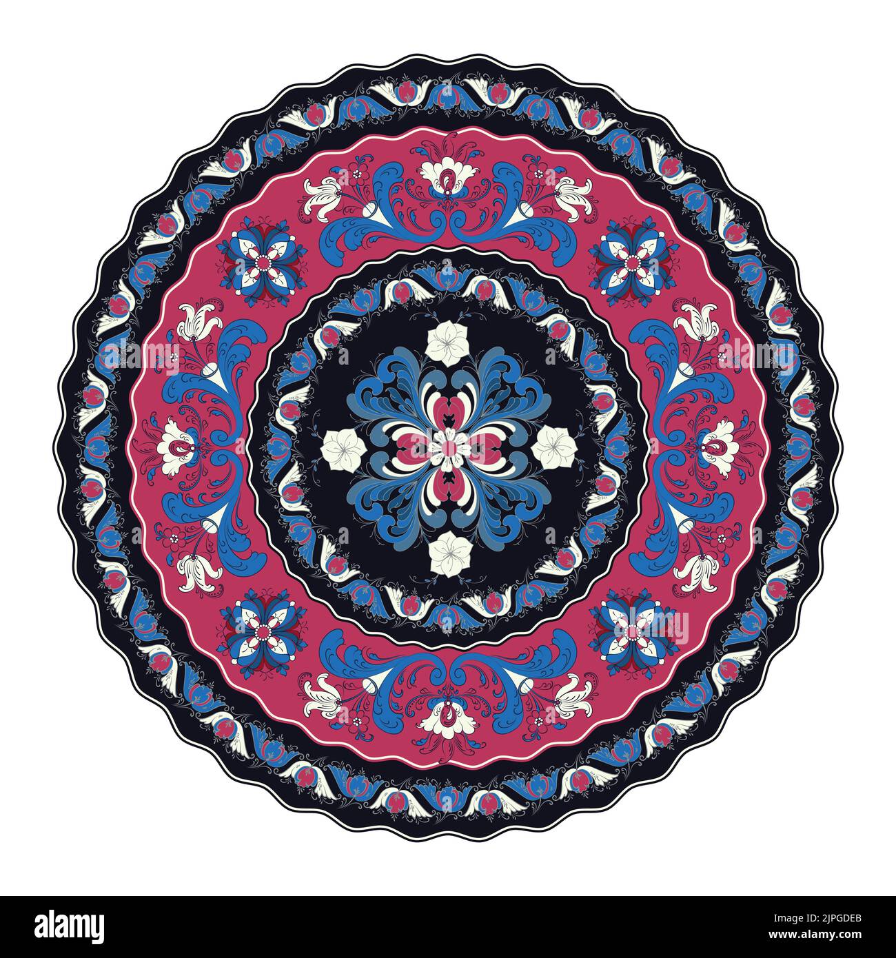 Norwegian Rosemaling design element, vector illustration Stock Vector ...