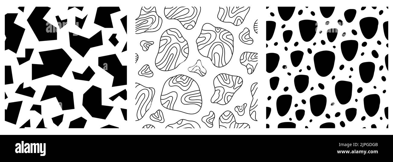 Hand drawn natural organic shapes seamless pattern set Stock Vector ...