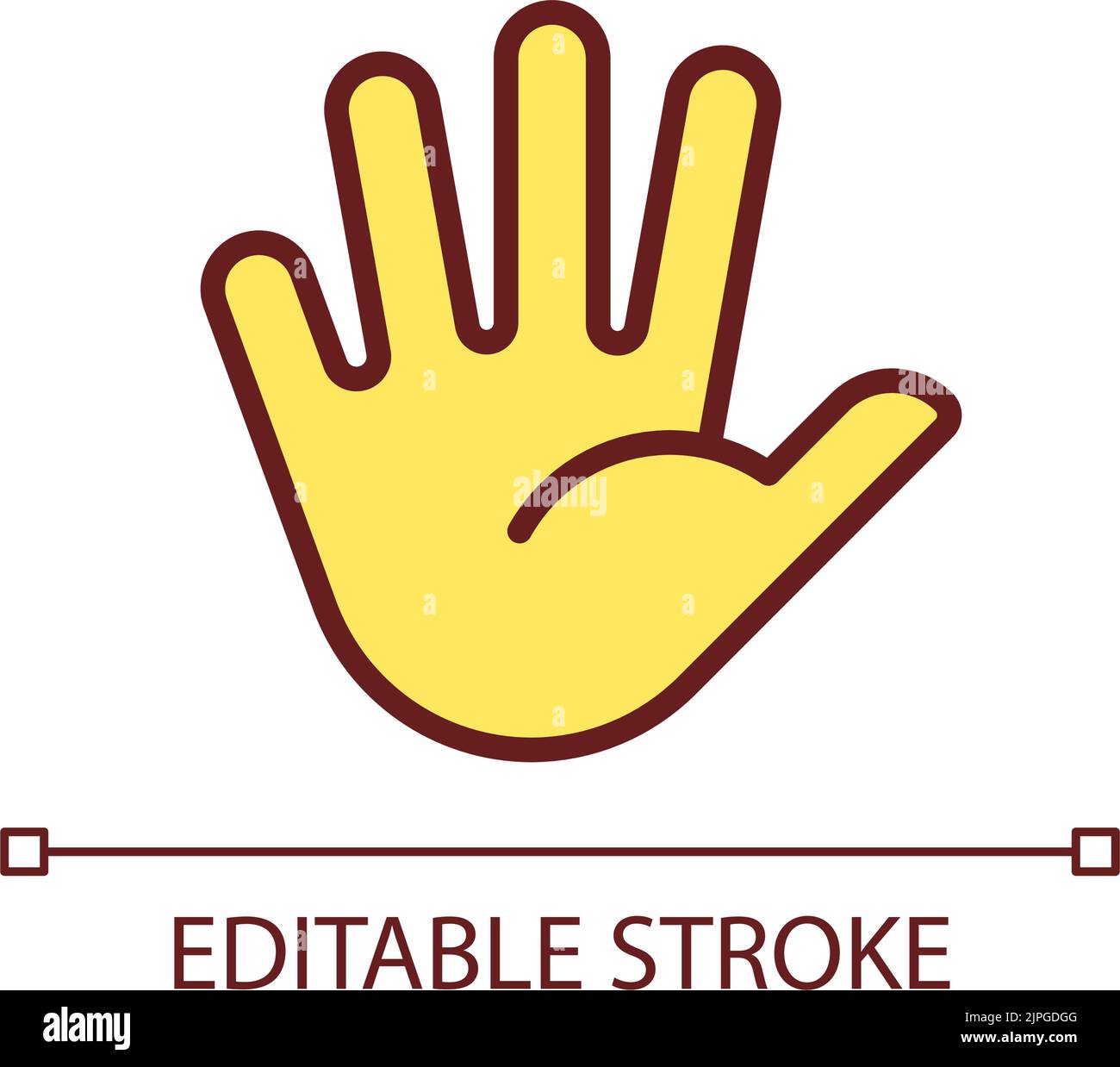 Hand with splayed fingers pixel perfect RGB color icon Stock Vector ...