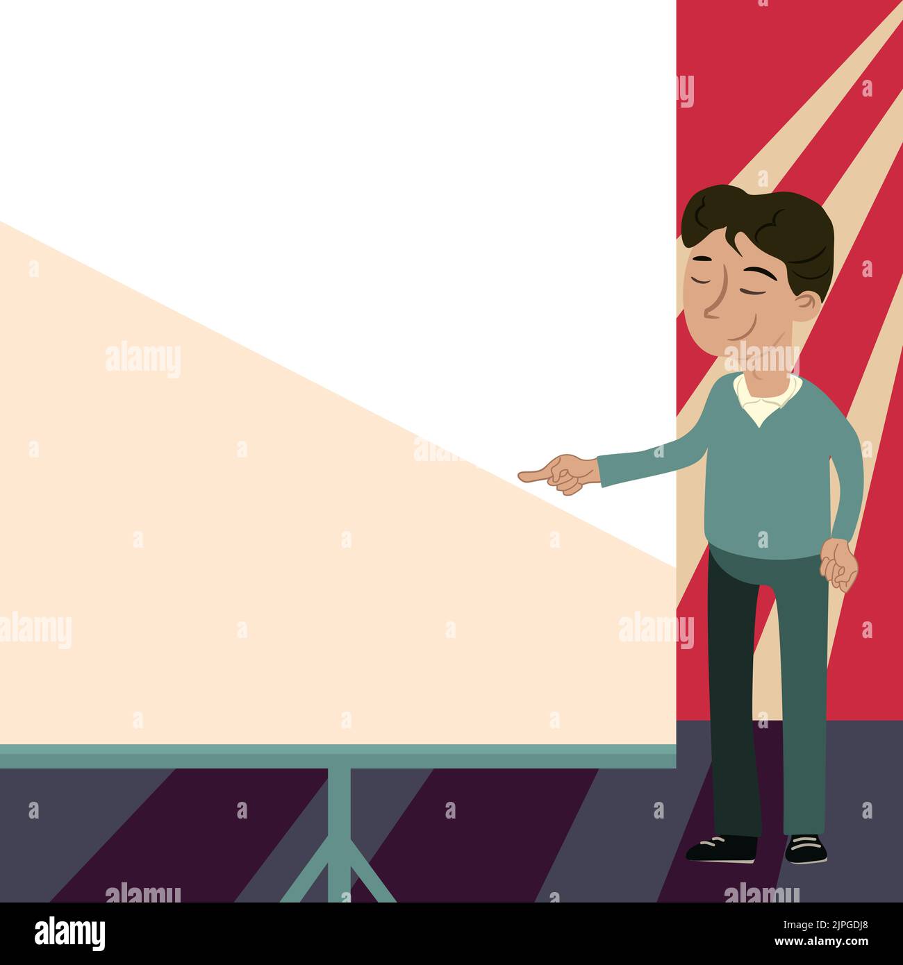 Businessman Pointing Finger Empty Drawboard Representing Planning ...