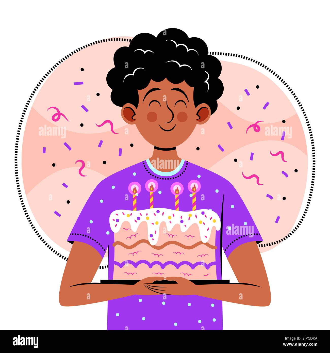 Hand drawn birthday man Vector illustration Stock Vector Image & Art ...