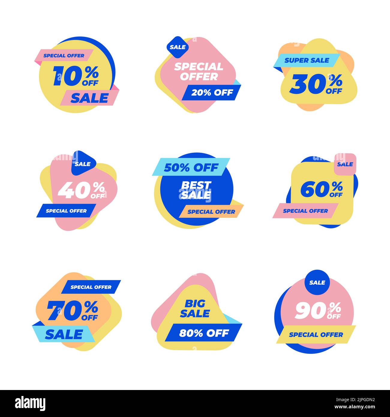 Flat design discount numbers set Vector illustration Stock Vector Image ...