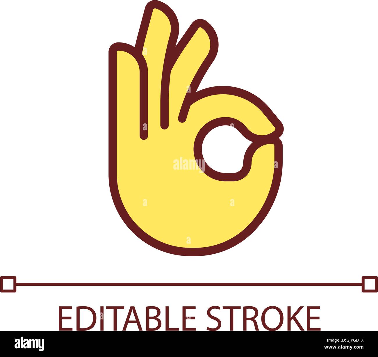 OK gesture pixel perfect RGB color icon Stock Vector Image & Art - Alamy