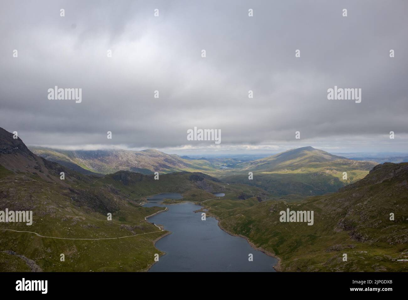 The beautiful landscape with mount Snowdon. Snowdonia National Park ...