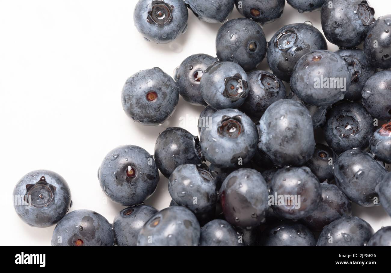 Blueberry fruit in close-up. Ripe fruit, blueberry berries isolated ...