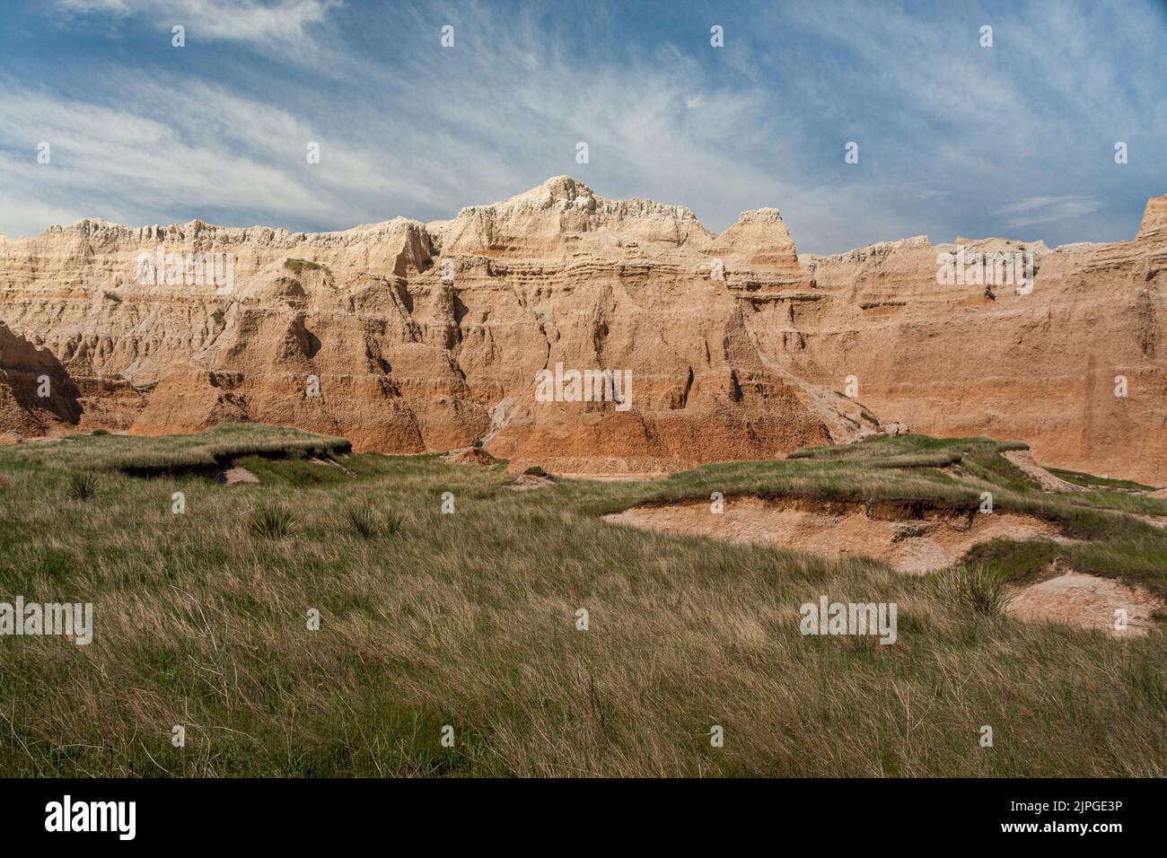 The rock formations in Badlands park of North Dakota. United States ...