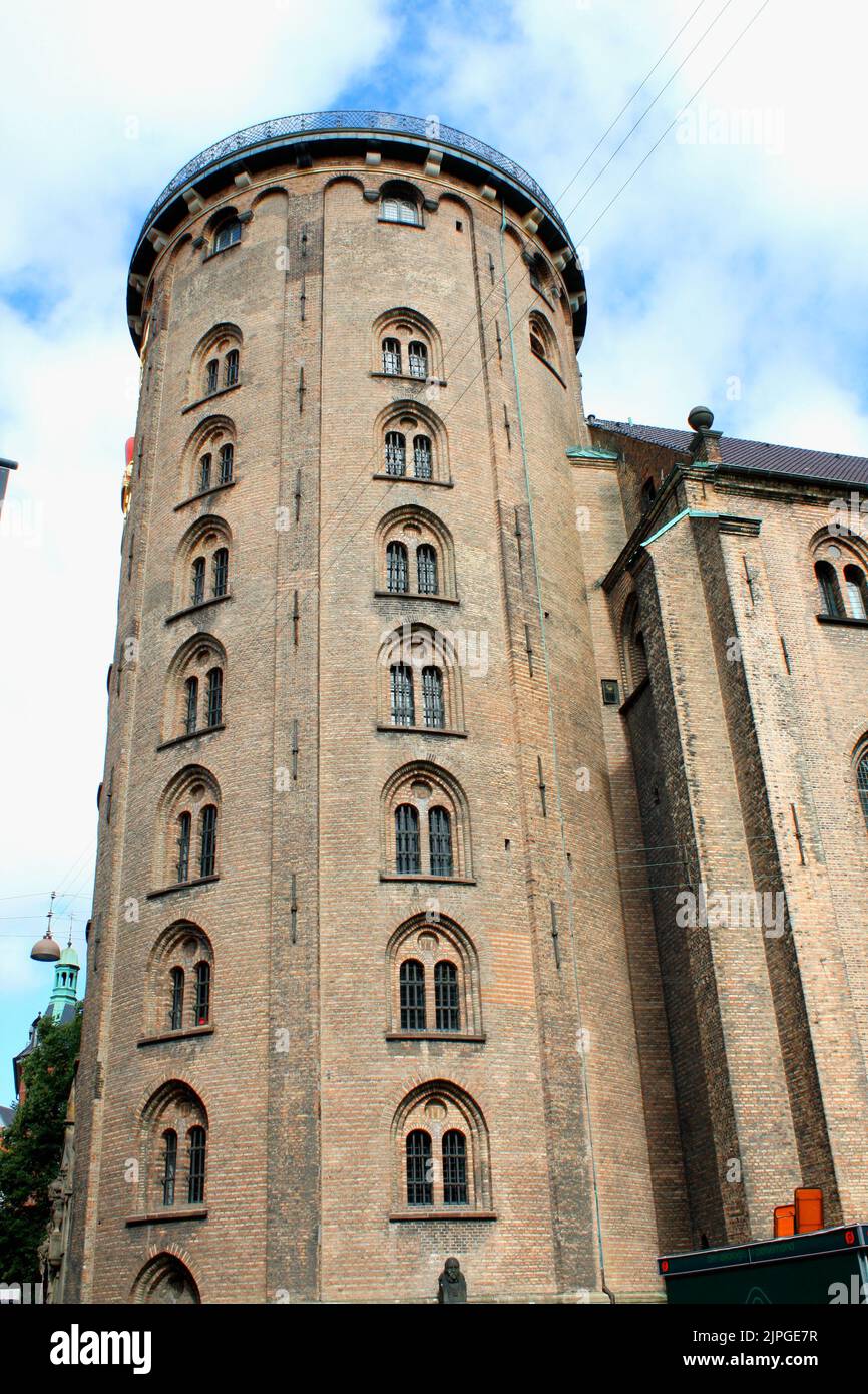 A famous astronomical observatory's round tower Copenhagen old town ...