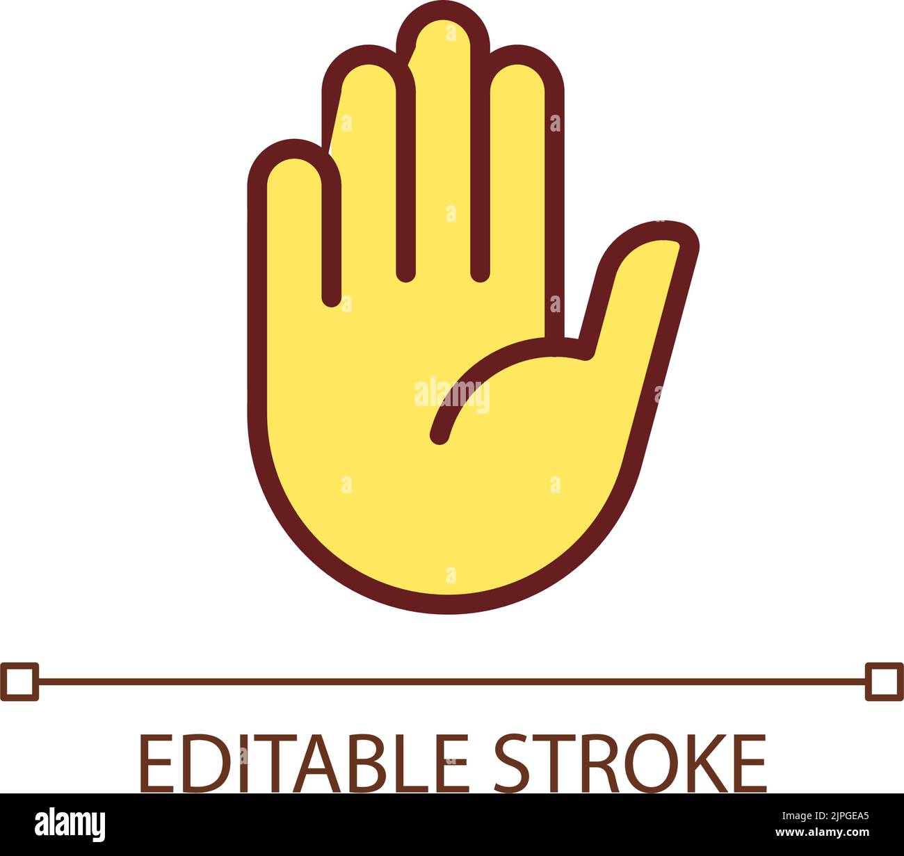 Stop gesture pixel perfect RGB color icon Stock Vector Image & Art - Alamy