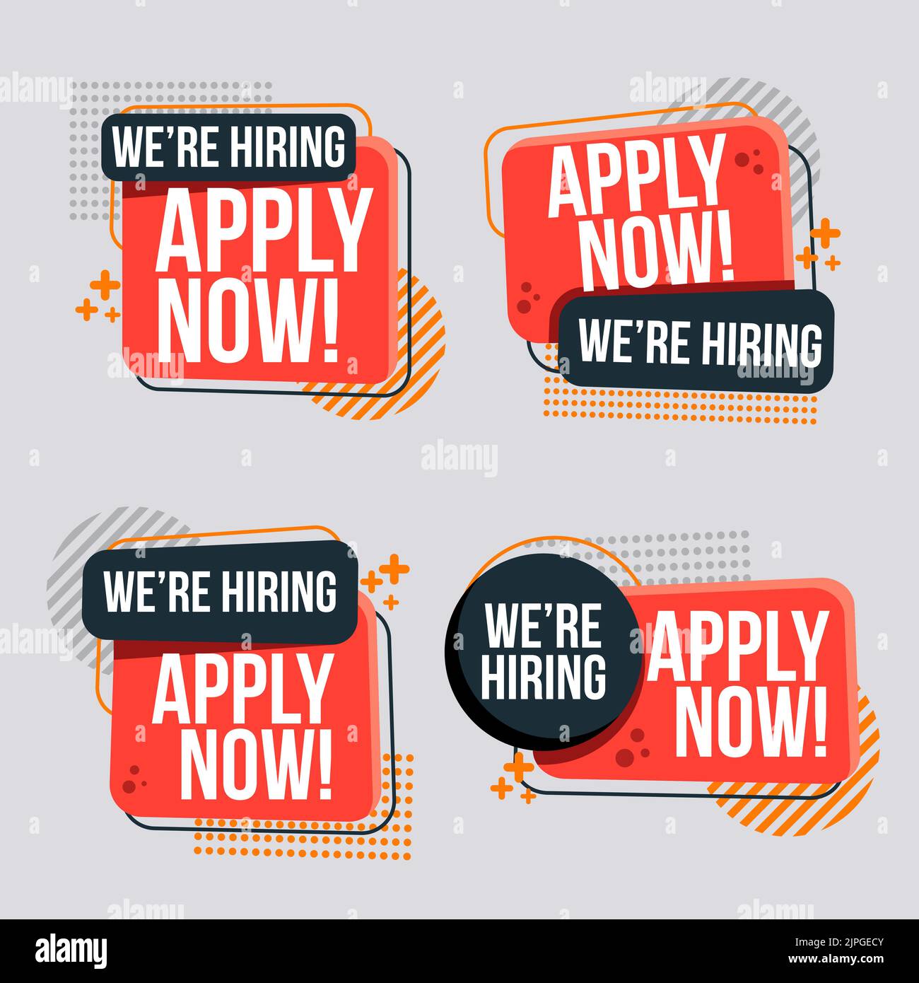 Flat design apply now labels design Vector illustration Stock Vector ...