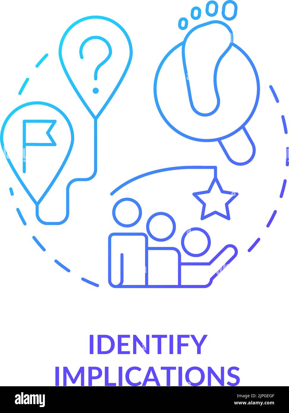 Identify implications blue gradient concept icon Stock Vector Image ...