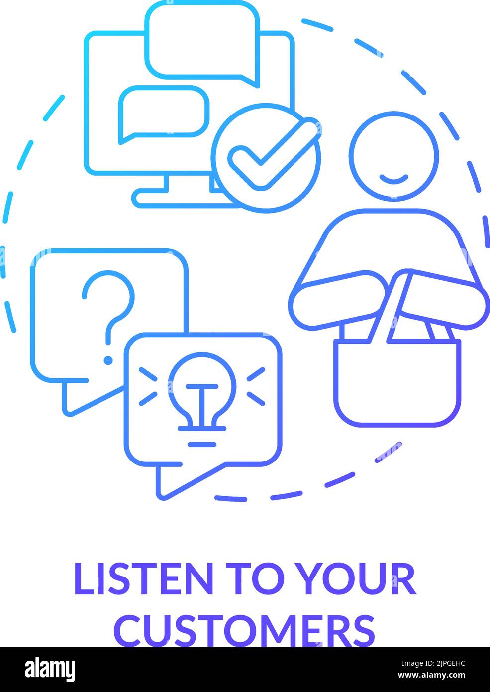 Listen to your customers blue gradient concept icon Stock Vector Image ... Listen to your customers blue gradient concept icon Stock Vector Image ...