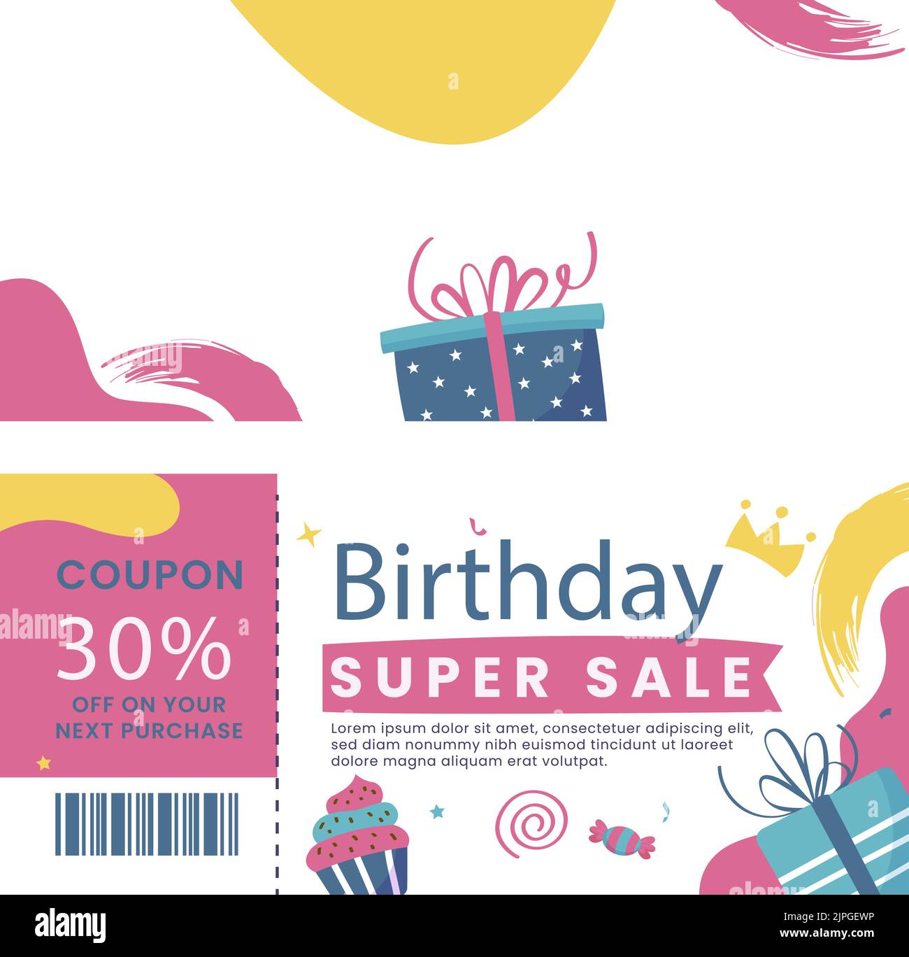 Birthday sale coupon design template Vector illustration Stock Vector ...