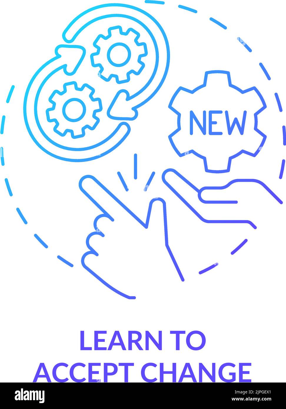 Learn to accept change blue gradient concept icon Stock Vector Image ...