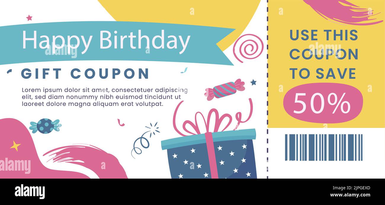 Birthday sale coupon design template Vector illustration Stock Vector ...