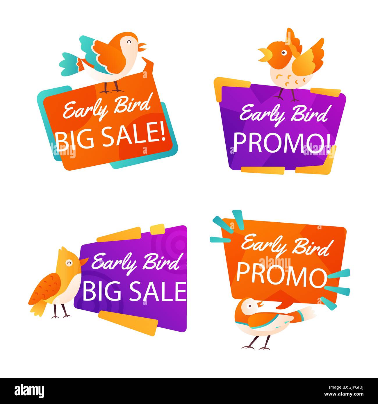 Early bird label design set Vector illustration Stock Vector Image ...