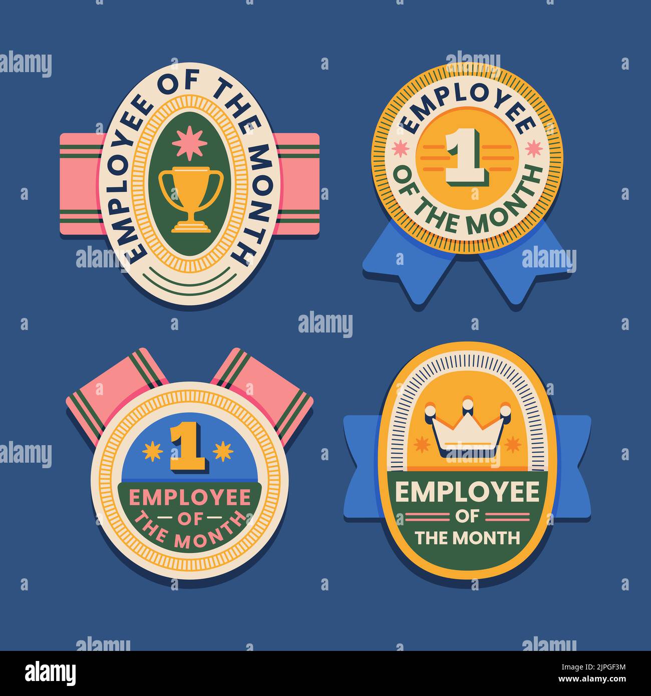 Gradient employee of the month frame Vector illustration Stock Vector ...
