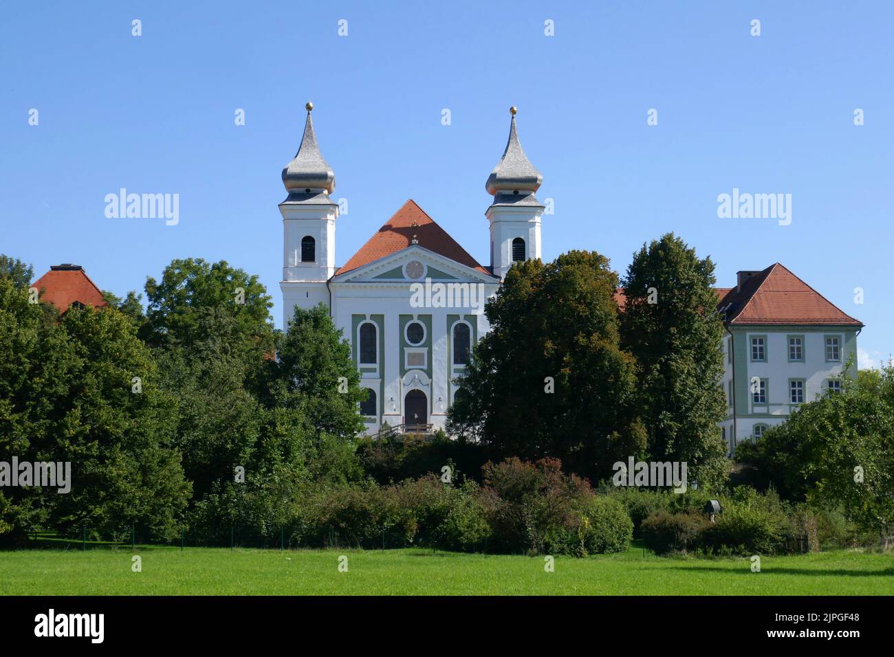monastery church, schlehdorf monastery, monastery churchs Stock Photo ...