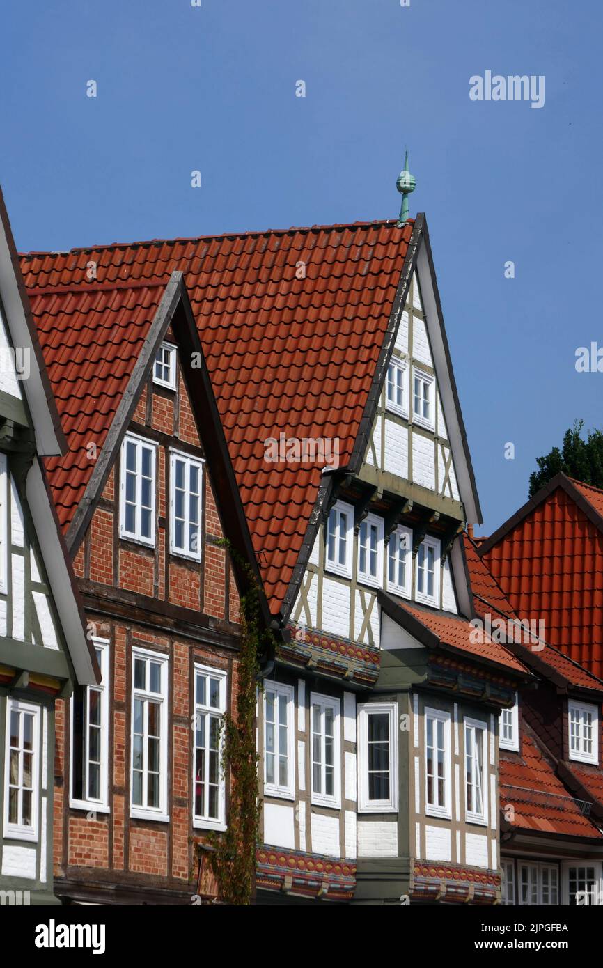 timbered, half-timbered gable, half-timbered, timbereds Stock Photo - Alamy