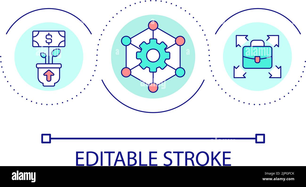 Growth and expansion of business loop concept icon Stock Vector Image ...