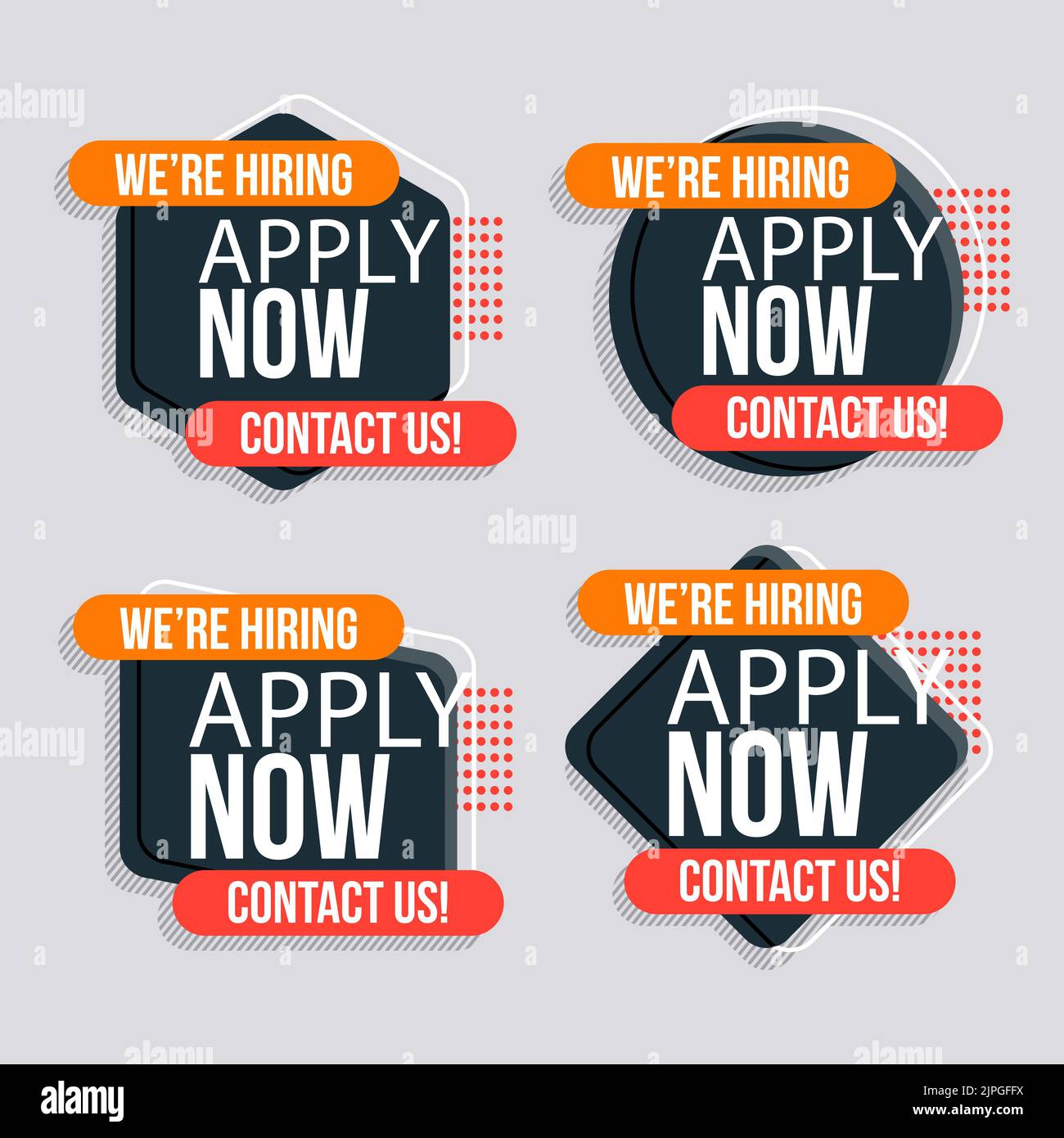 Flat design apply now labels design Vector illustration Stock Vector ...