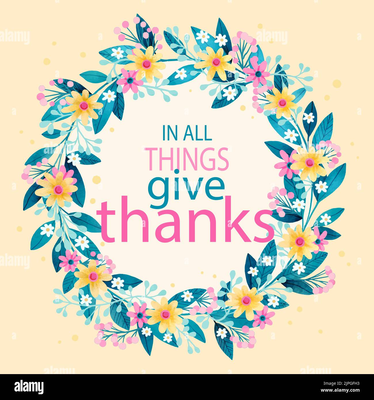 Watercolor floral world gratitude day Vector illustration Stock Vector ...