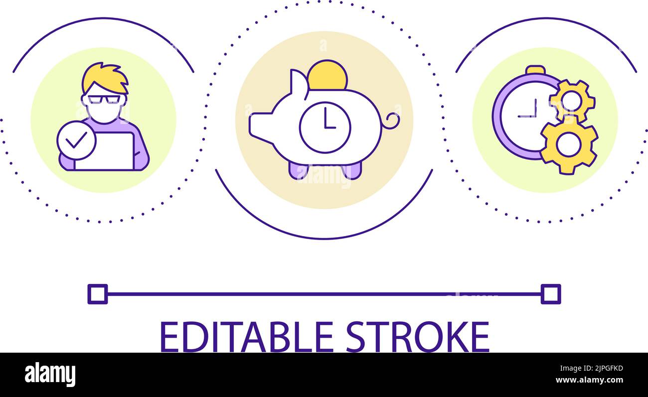 Budget and savings plan loop concept icon Stock Vector Image & Art - Alamy