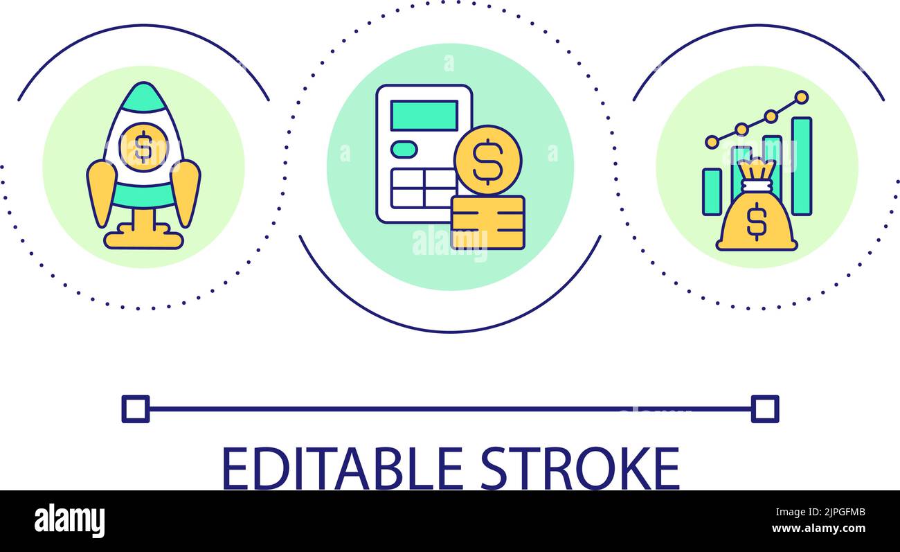 Calculating profit margin for startup loop concept icon Stock Vector ...