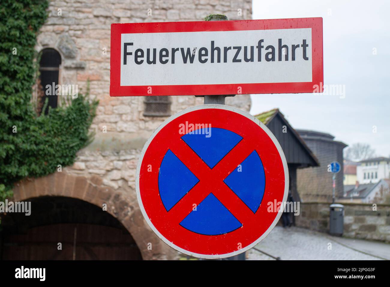 fire rescue path, no-parking zone, fire rescue paths Stock Photo - Alamy