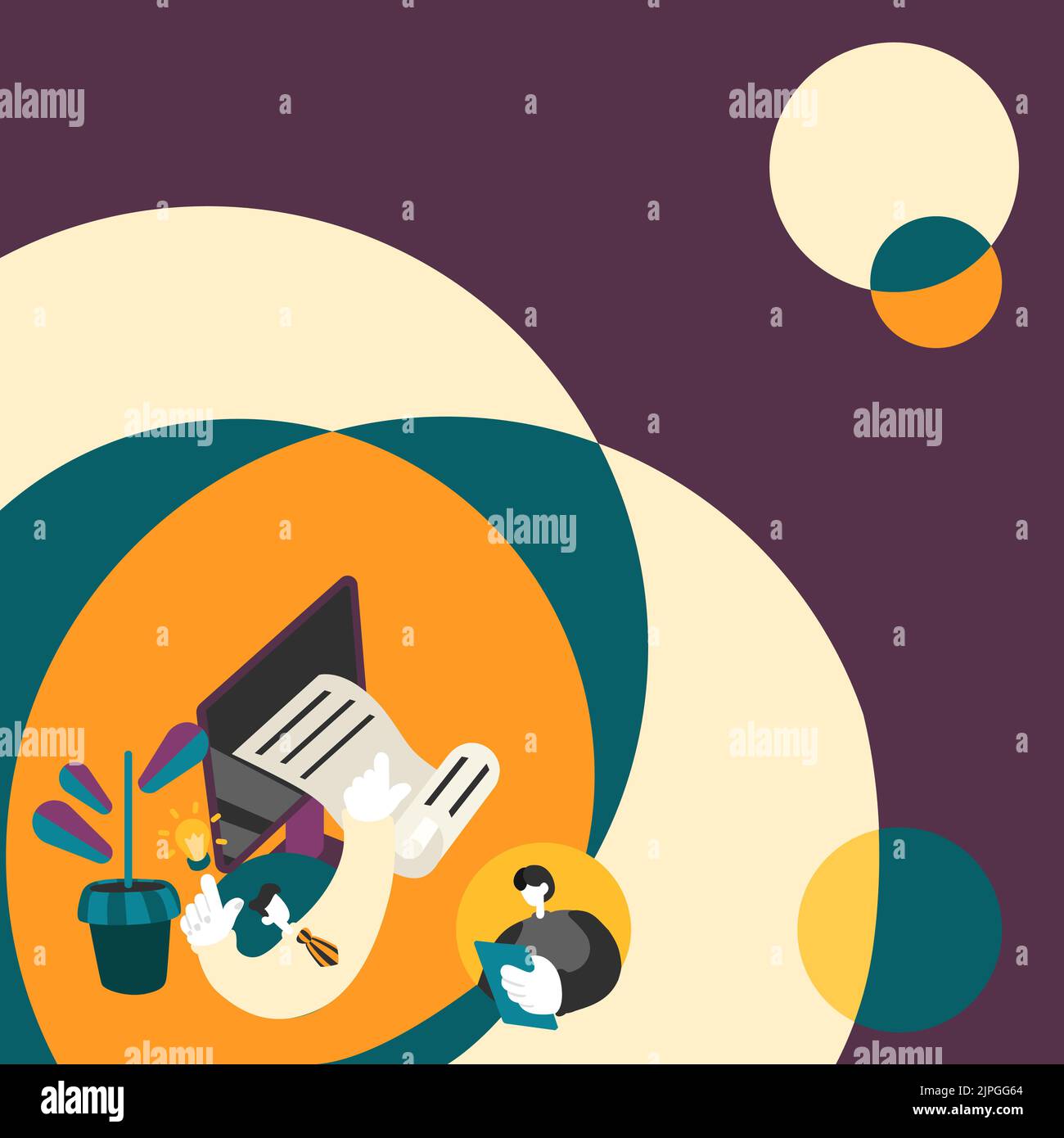 Business woman making notes working Stock Vector Images - Alamy