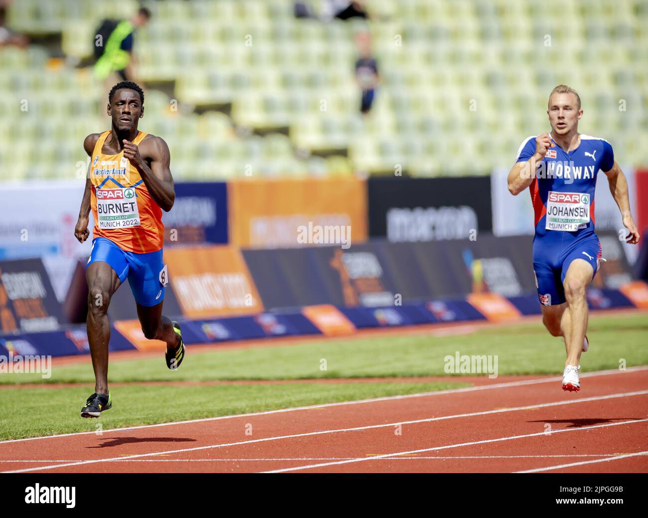 MUNICH - Taymir Burnet in the 200 meters on the eighth day of the Multi ...