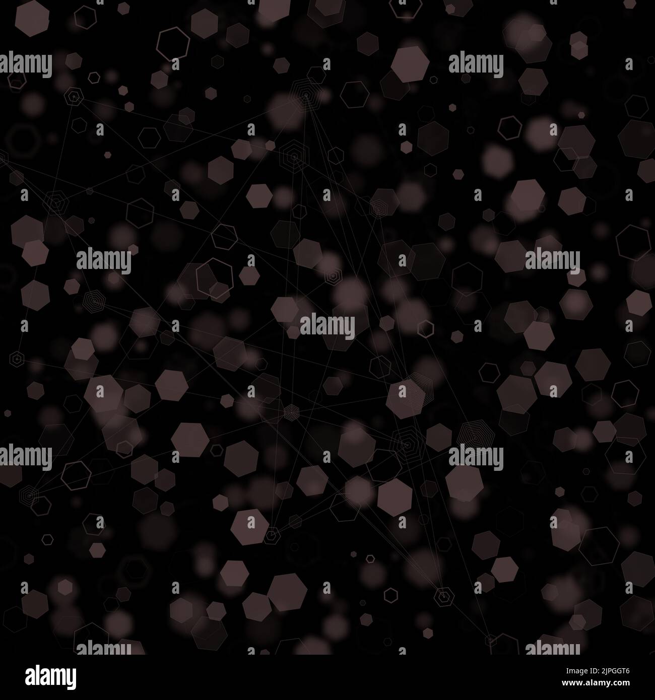 Illustration of an abstract light dots and blurred Hexagon backdrop ...