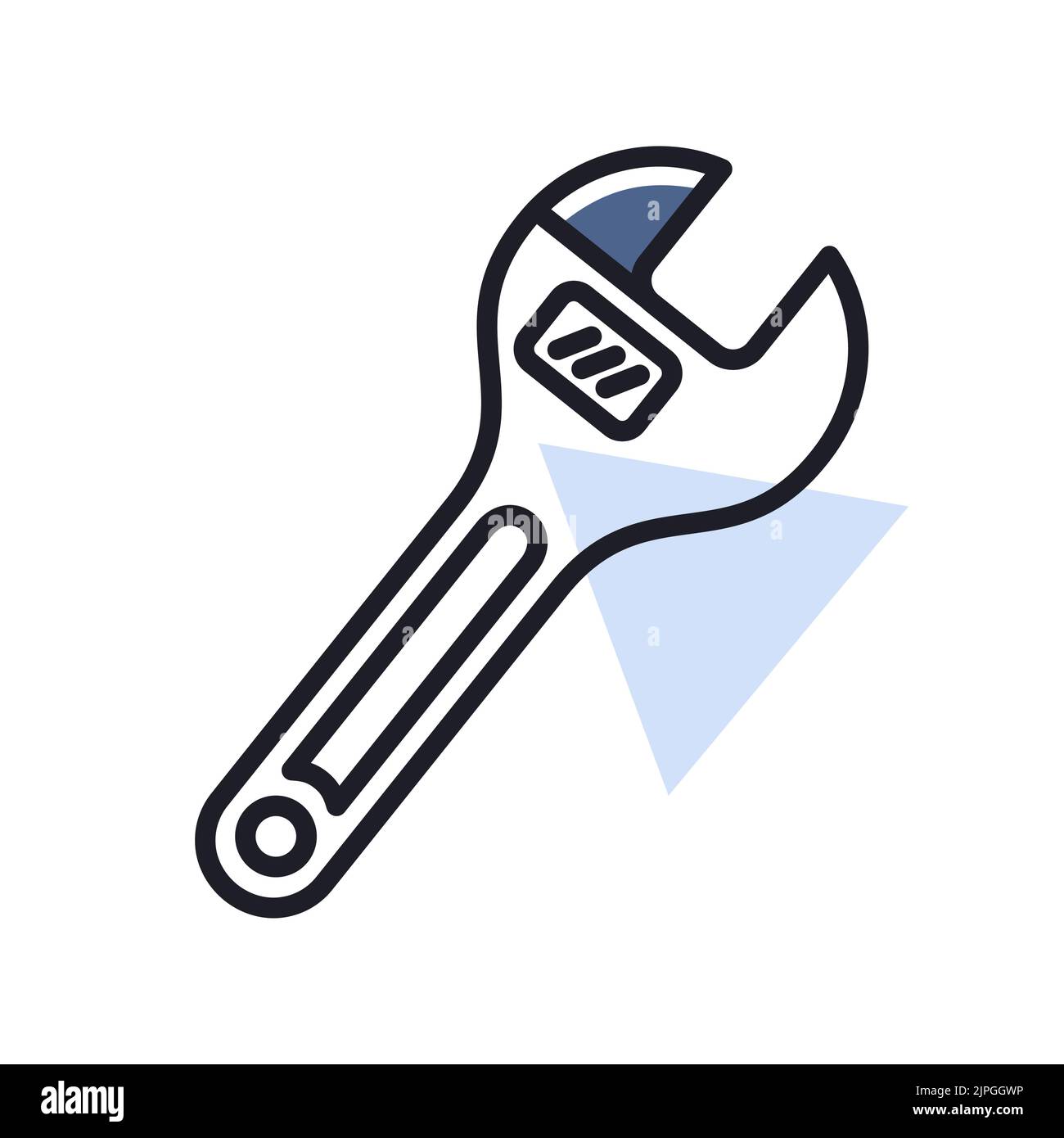 Adjustable spanner vector icon. Construction, repair and building ...