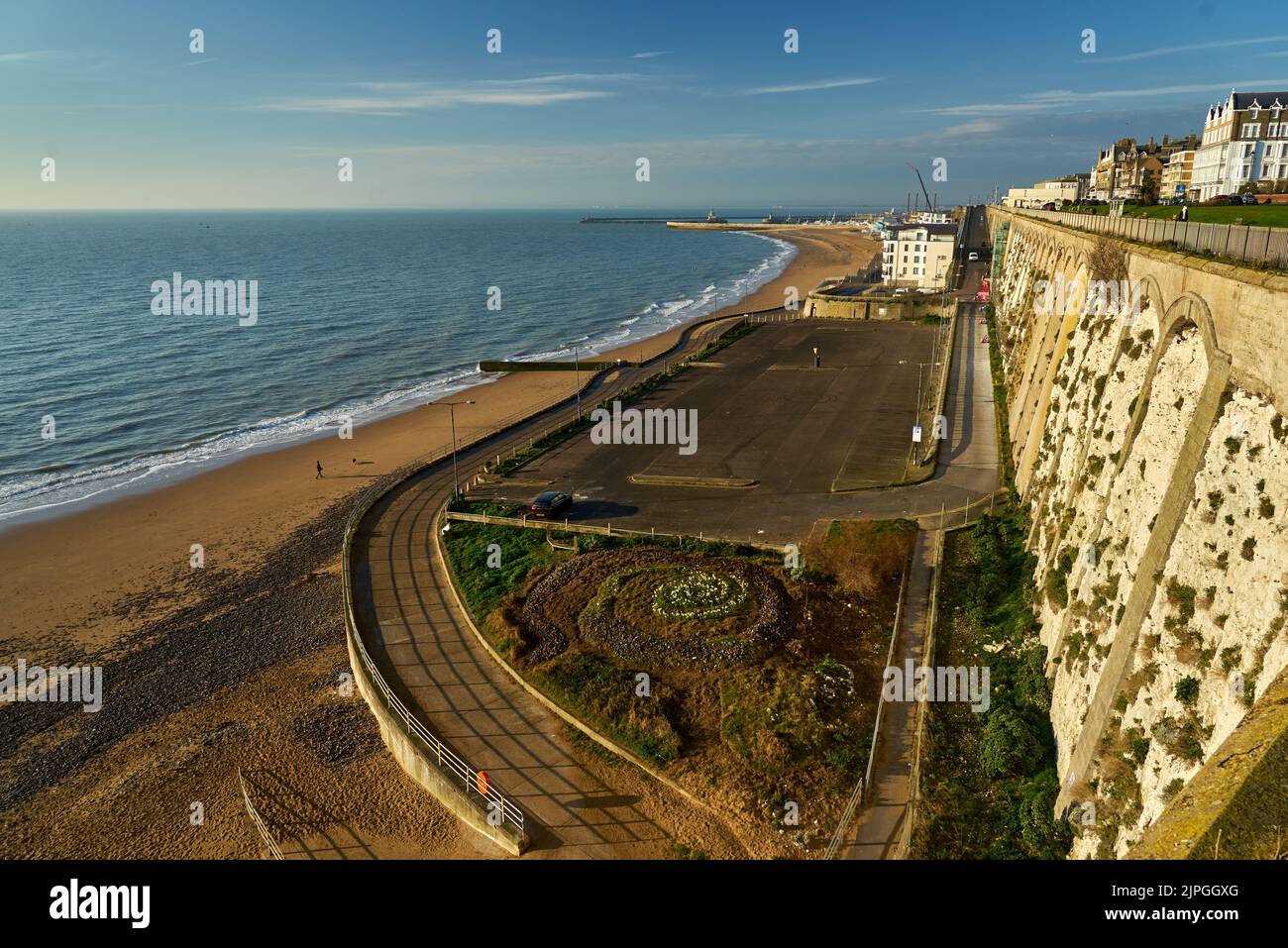 An aerial view of the East Cliff promenade in Ramsgate, UK Stock Photo ...