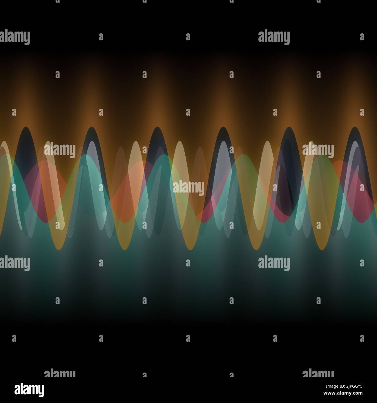 Illustration of multiple waves oscillating or overlapping by many small ...