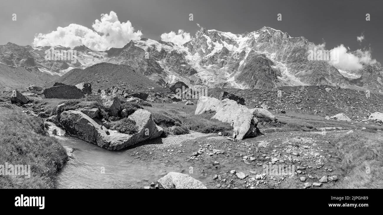 The Monte Rosa and Punta Gnifetti paks - Valle Anzasca valley Stock ...