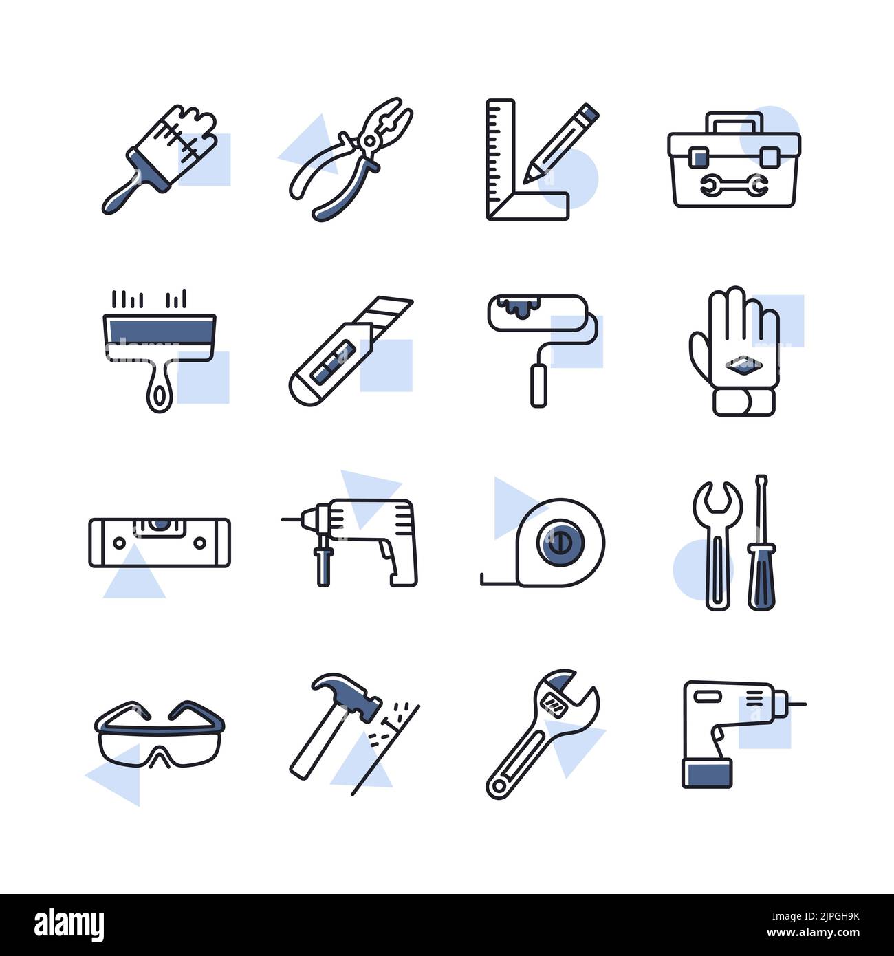 Building, construction and home repair tools icons. Graph symbol for ...