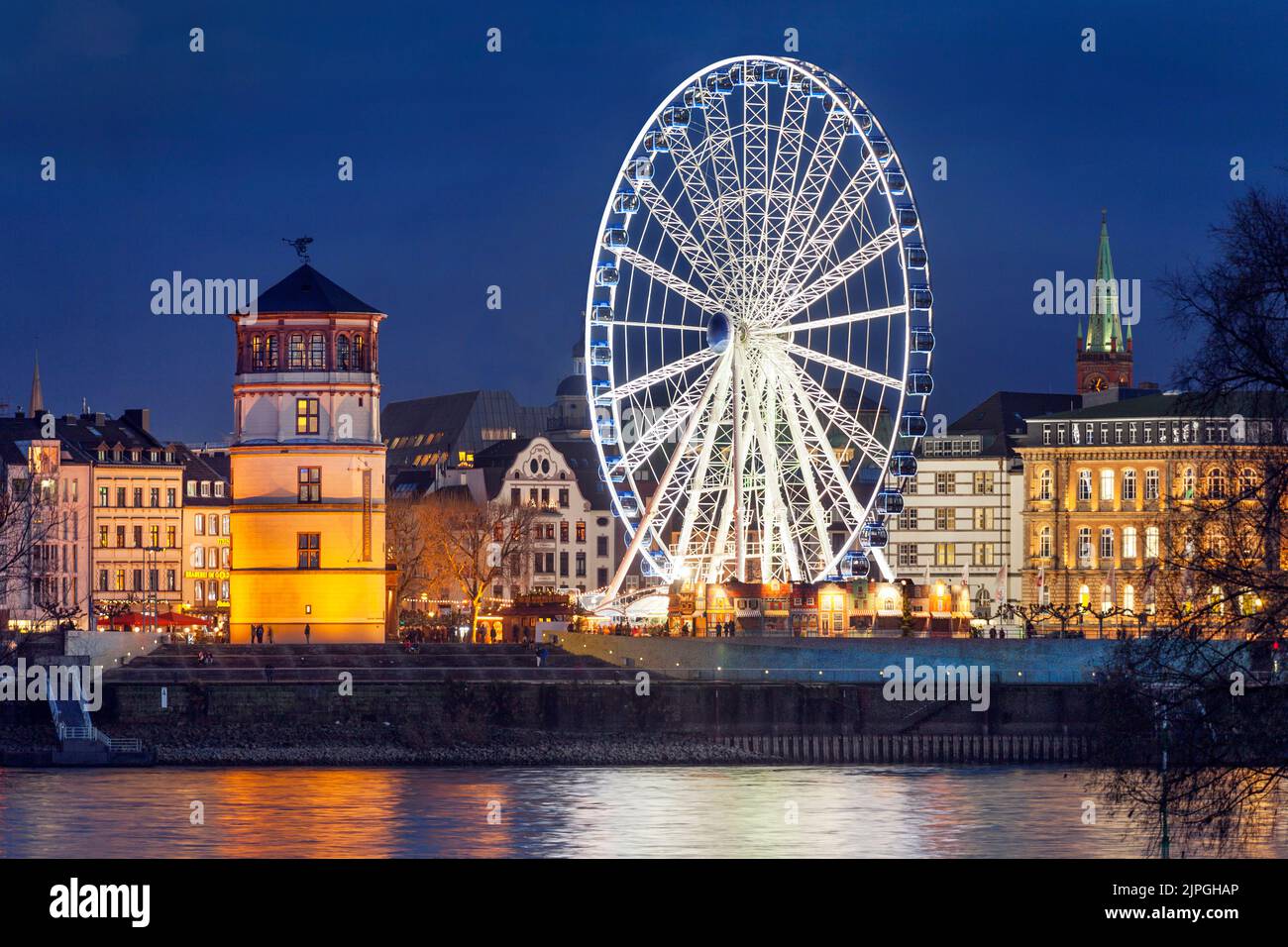 düsseldorf, ferris wheel, castle tower, dusseldorfs, ferris wheels ...